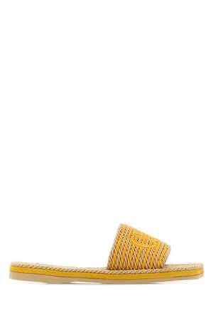 Chloé Embroidered Raffia Ã¨ Sand Slippers - Multicolor