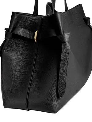 Yuzefi Leather Gyoza Tote Bag - Black