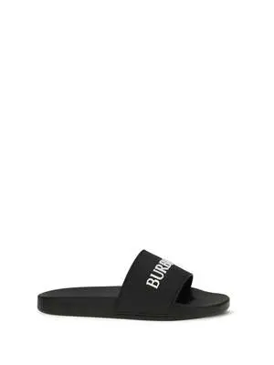 Burberry Logo Slippers - Black