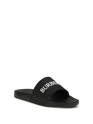 Burberry Logo Slippers - Black