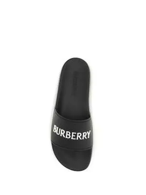 Burberry Logo Slippers - Black