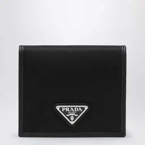 Prada Wallet In Nylon E Saffiano - Black