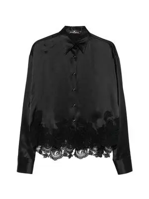 ERMANO SCERVINO Ermanno Scervino Silk Lace Trim Shirt - Multicolor