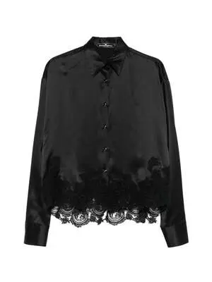 ERMANO SCERVINO Ermanno Scervino Silk Lace Trim Shirt - Multicolor
