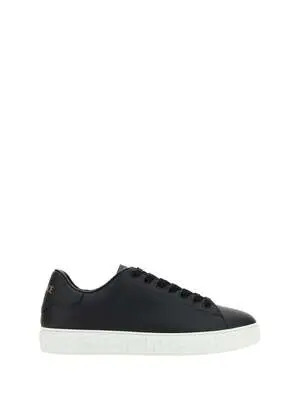 Versace Leather Sneakers - Black