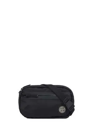 Stone Island Black Belt Bag With Adjustable Straps And Logo Patch On The Front In Tech Fabric For - Multicolor