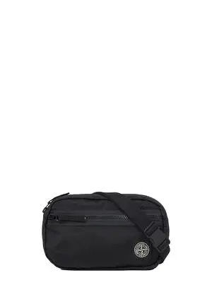 Stone Island Black Belt Bag With Adjustable Straps And Logo Patch On The Front In Tech Fabric For - Multicolor