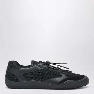 Prada Speedrock Sneakers In Leather And Mesh - Black
