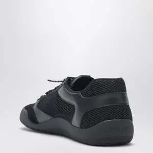 Prada Speedrock Sneakers In Leather And Mesh - Black