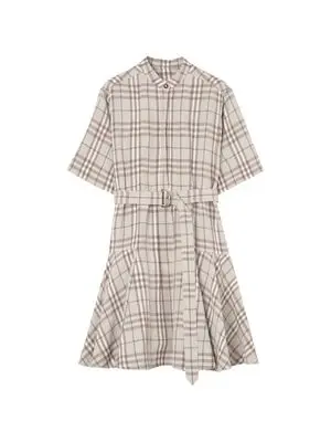 Burberry Linen Blend Short Dress - Multicolor