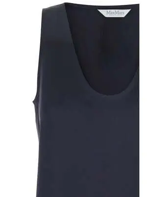 Max Mara Filly' Blue Sleeveless Top With Round Neck In Silk - Multicolor