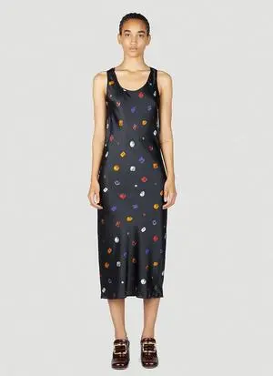 Sportmax Gemstone Print Midi Dress - Black