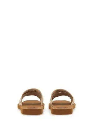 Chloé Woody Slide Sandals - Cream