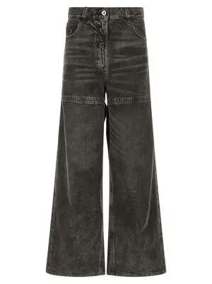 Attico Cut-out Wide Straight Leg Jeans - Black