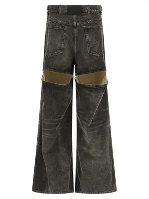 Attico Cut-out Wide Leg Jeans