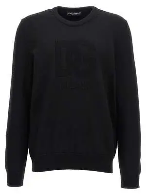 Dolce & Gabbana Dg Intarsia Wool Sweater - Black