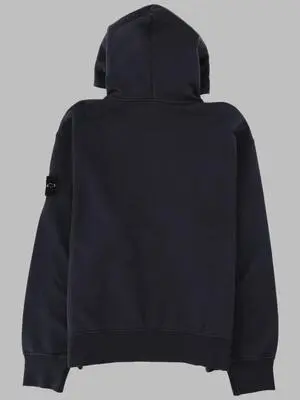 Stone Island Logo Patch Hooded Sweatshirt - Blue