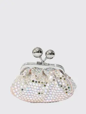 Max Mara Pasticcino Nano Bag In Satin And Rhinestones - Pink