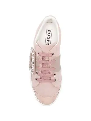 ROGER VIVIER Viv Skate High Strass Leather Sneakers - Multicolor