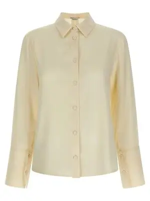 Max Mara Mxpvoliera Stretch Silk Crêpe De Chine Shirt - White