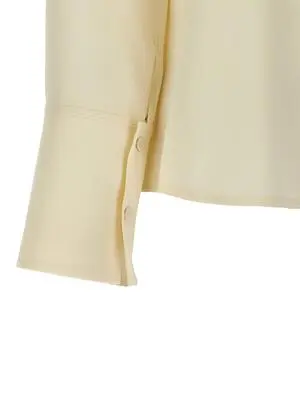Max Mara Mxpvoliera Stretch Silk Crêpe De Chine Shirt - White