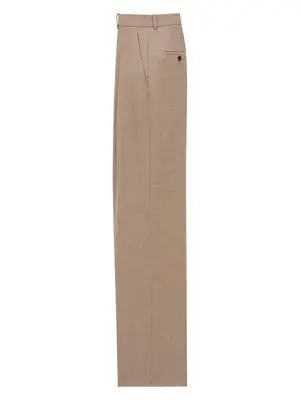 Saint Laurent Wool Wide-leg Trousers - Multicolor