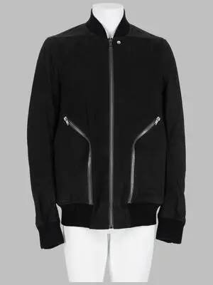 Rick Owens Bomber In Pelle Heizer Flight - Black