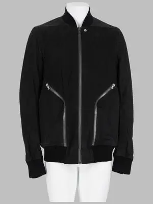 Rick Owens Rick Owens Heizer Flight Leather Bomber Jacket Black
