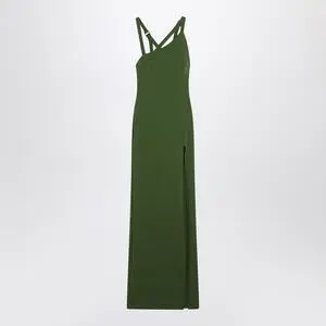 Attico Asymmetrical Slit Maxi Dress - Green