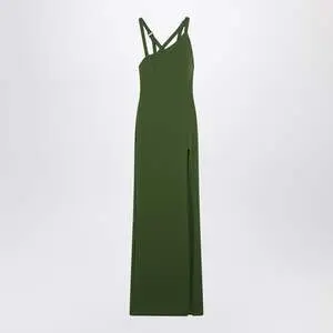 Attico Asymmetrical Slit Maxi Dress - Green