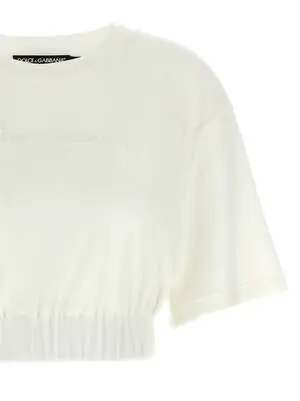 Dolce & Gabbana Logo Chenille Top - White
