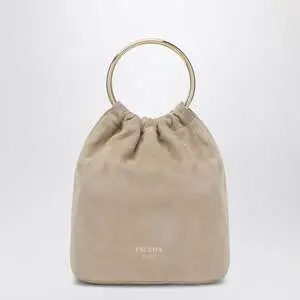 Prada Mini Bucket Bag In Desert Suede