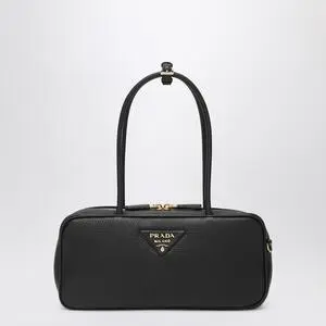 Prada Medium Leather Bowling Bag - Black