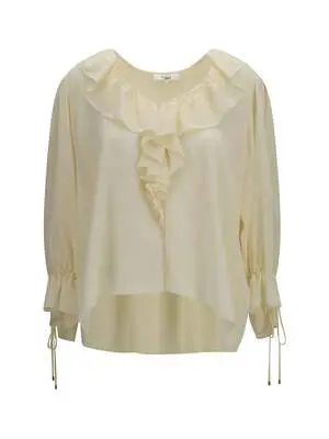 Chloé Ruffled V-neck Shirt