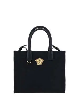 Versace Cotton Shoulder Bag - Black