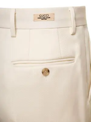 Gucci White Straight-leg Pants With Cities Patch In Wool
