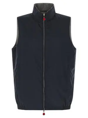 Kiton Double Face Nylon Vest - Blue