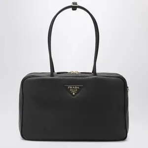 Prada Large Duffle Bag In Leather - Black