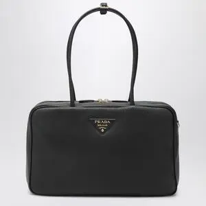 Prada Large Duffle Bag In Leather - Black