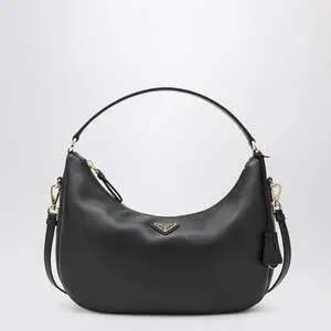Prada PRADA Leather Shoulder Bag Black