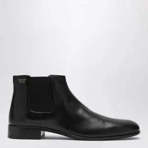 Prada Leather Ankle Boots - Black