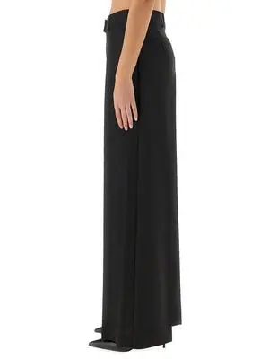 Alexander McQueen Wide Leg Trousers With Side Stripes