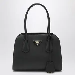 Prada Medium Shopping Bag In Leather - Black