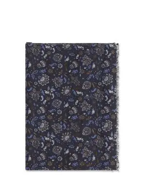 Kiton Paisley Patterned Scarf - Blue