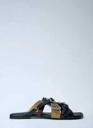 Acne Studios Leather Belts Strap Sandals - Brown