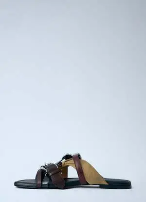 Acne Studios Leather Belts Strap Sandals - Brown