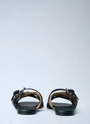 Acne Studios Leather Belts Strap Sandals - Brown