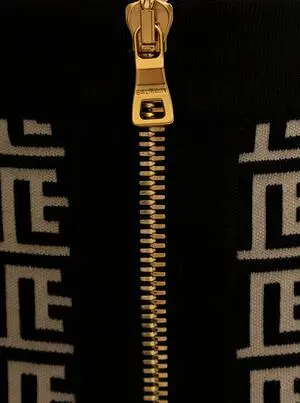 Balmain Woman's Monogram Wool Pencil Skirt With Zip