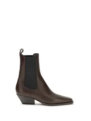Brunello Cucinelli Leather Ankle Boots - Brown