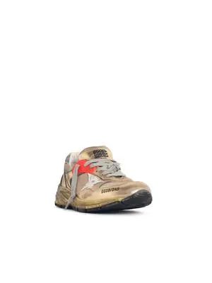 GOLDEN GOOSE Running Dad Laminated Leather Blend Sneakers - Gold